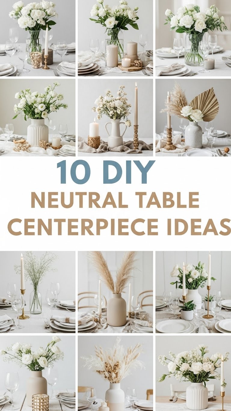 10 DIY Neutral Table Centerpiece ideas - Dreamy Room Diary
