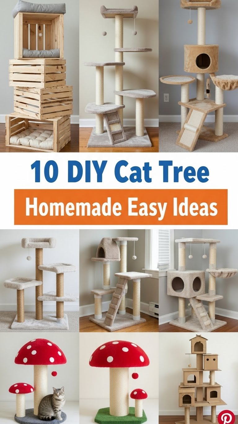 10 DIY Cat Tree Homemade Easy ideas - Dreamy Room Diary